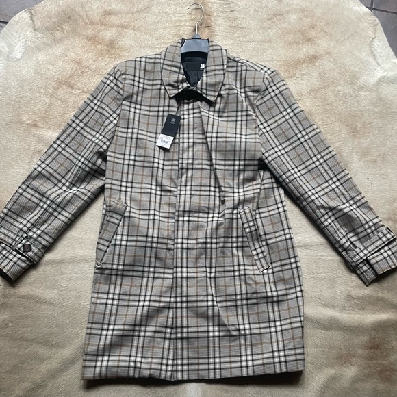 jf j.ferrar | Jackets & Coats | Jf Jferrar Beige Plaid Trench Coat ...
